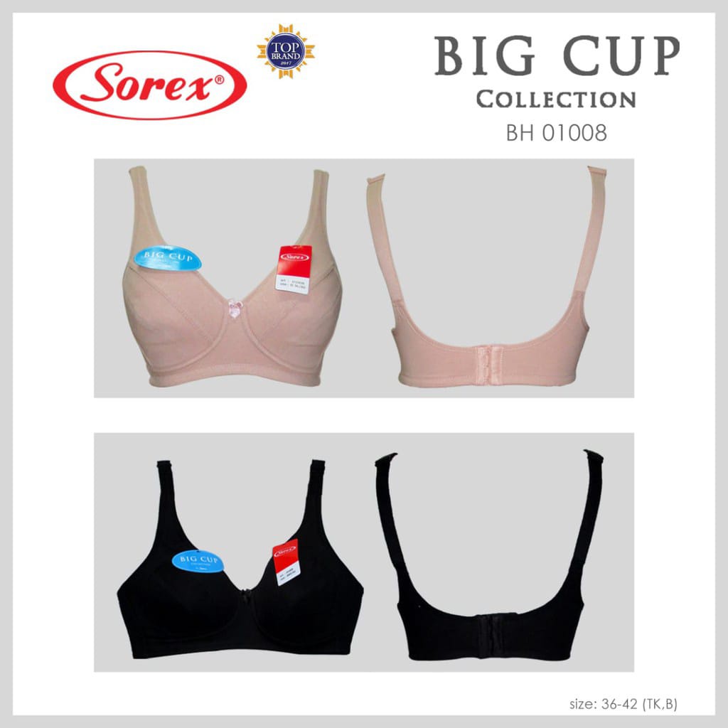 เสื้อชั้นใน BIG CUP SOREX 01008 | Jumbo BH SIZE 36 - 44 ไม่มีลวดโฟม | Shopee Thailand
