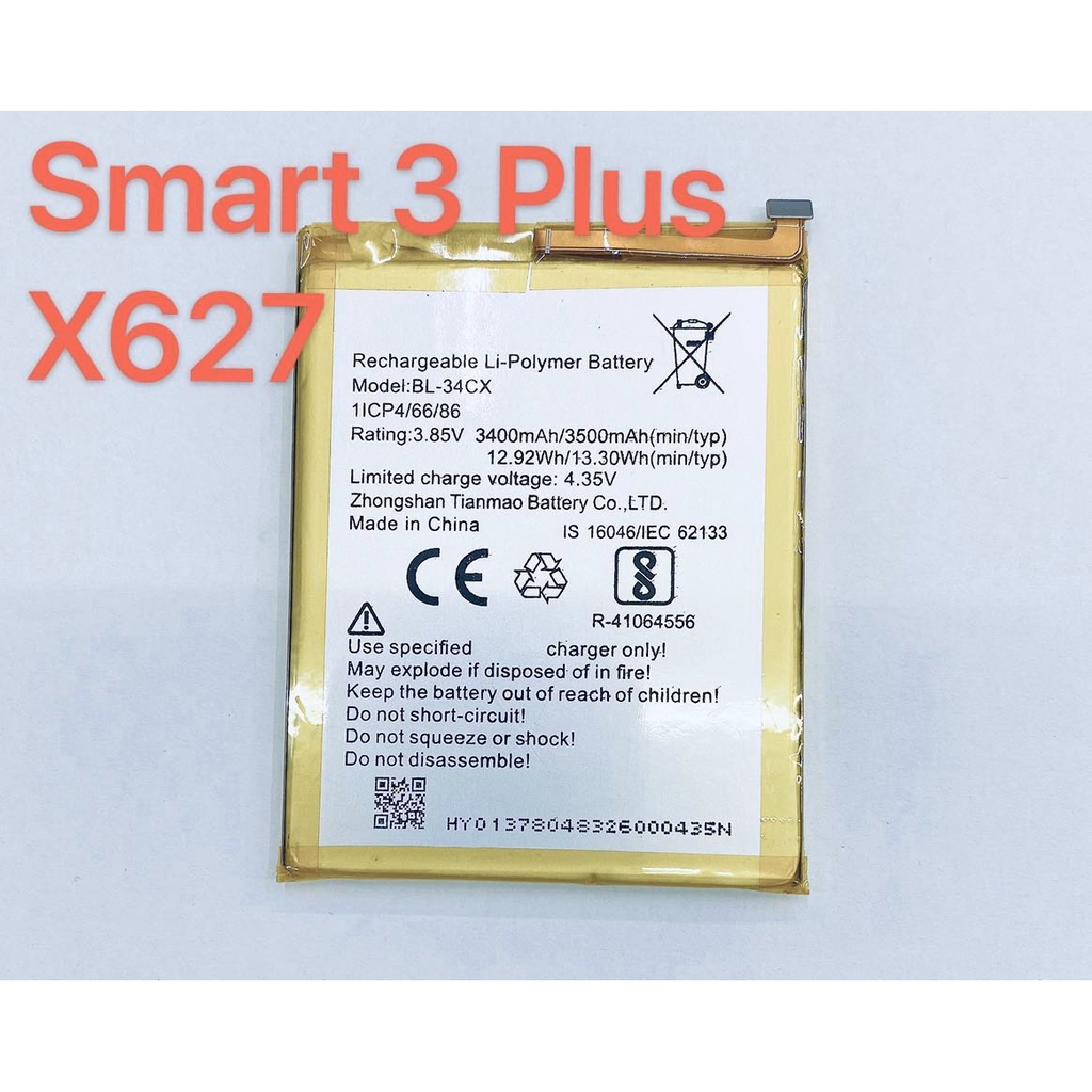 แบตเตอรี่ Battery รุ่น infinix Smart 3 plus / x627 สินค้าาพร้อมส่ง ...