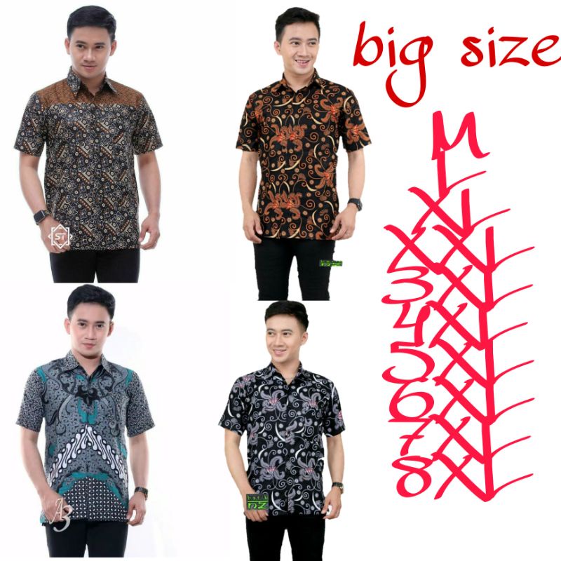 เสื้อเชิ้ตแขนสั้น ผ้าบาติก ขนาดใหญ่ สําหรับผู้ชาย ไซซ์ M L XL XXL 3L 4L 5L 7L 8L 9L 10L | Shopee ...