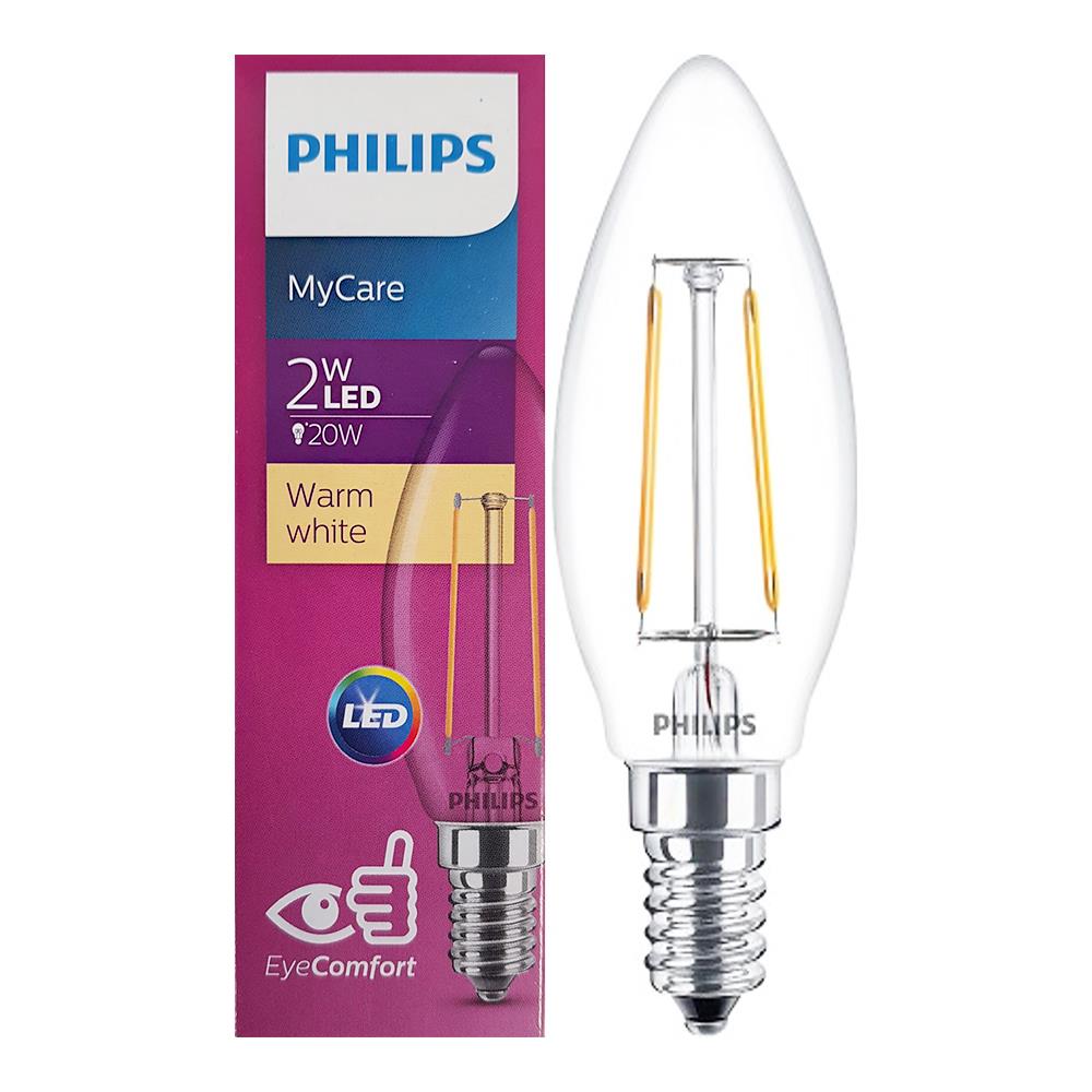 หลอด LED PHILIPS B35 CLASSIC 2 วัตต์ WARMWHITE E14 | Shopee Thailand