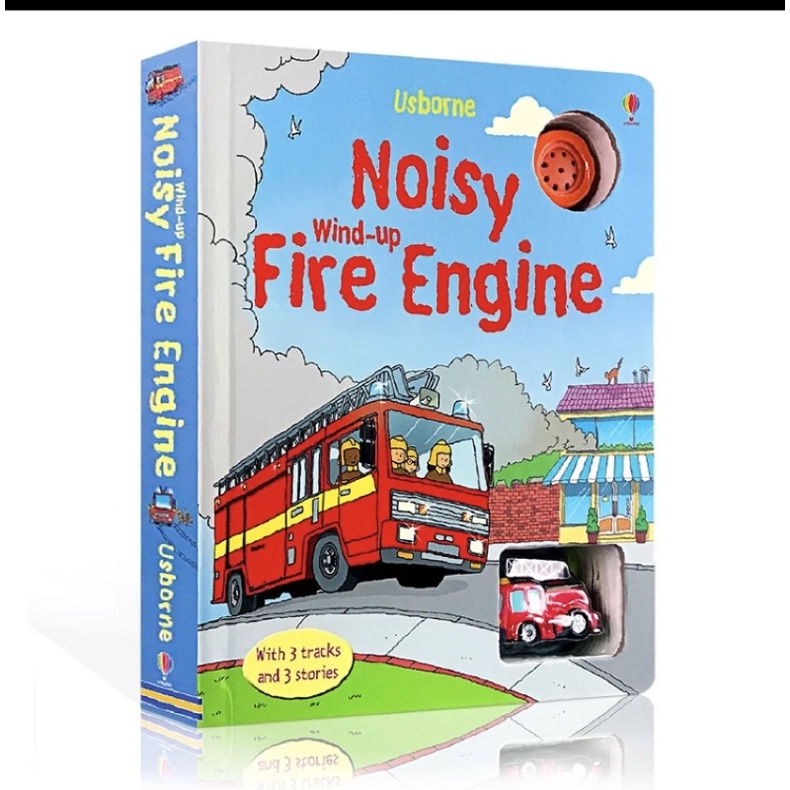 หนังสือ Usborne Noisy Wind-Up Fire Engine+รถดับเพลิงไขลาน (RNE) | Shopee Thailand