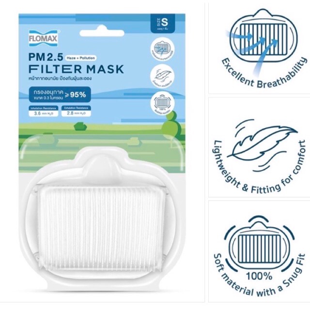 NEW!!! (พร้อมส่ง) หน้ากากอนามัย Flomax/PM2.5/Filter mask/หน้ากากยาง | Shopee Thailand
