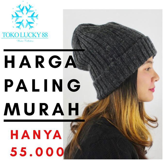 Kupluk Rajut หมวกบีนนี่ขนสัตว์ขนาดใหญ่ | Shopee Thailand