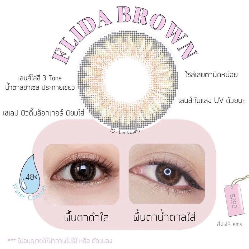 คอนแทคเลนส์รายเดือน รุ่น Flida Brown bylensland | Shopee Thailand
