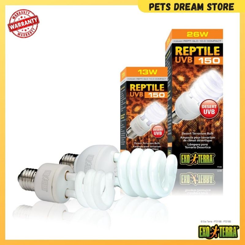 Exo TERRA REPTILE UVB150 DESERT TORTOISE UVB LAMP สัตว์เลื้อยคลาน หลอดไฟ UVB วิตามิน D3 ...