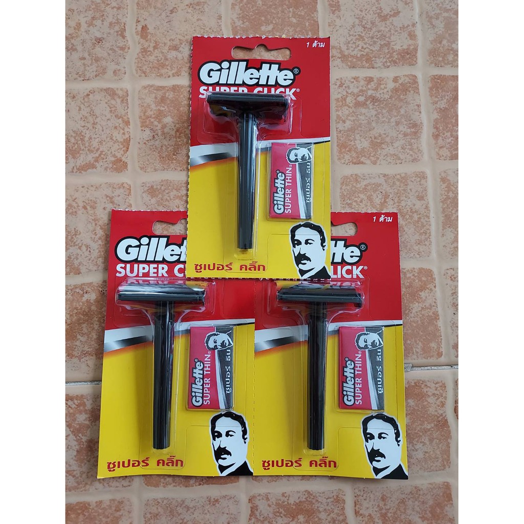 Gillette SUPER CLICK ยิลเลตต์ด้ามมีดโกนซุปเปอร์คลิก | Shopee Thailand