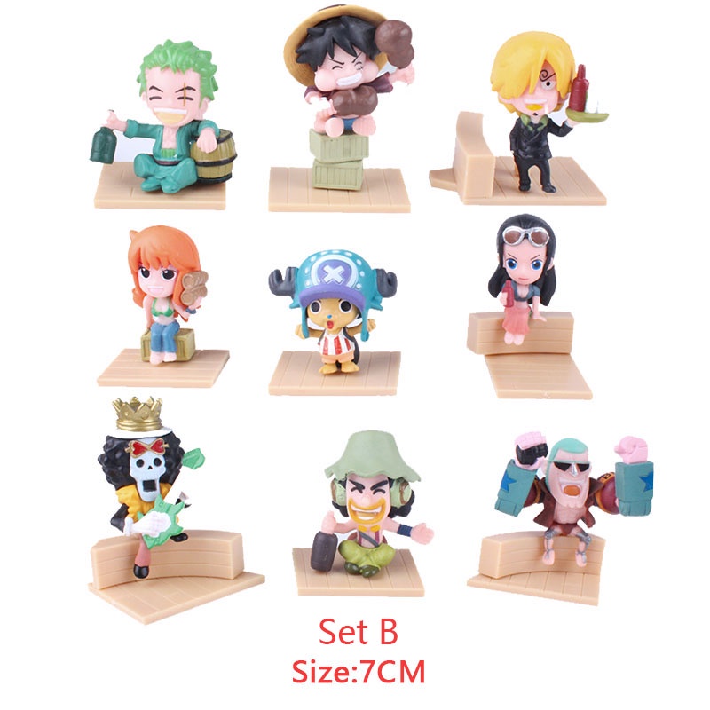 ฟิกเกอร์วันพีช 9/6 ชิ้น ชุด One Piece Luffy Zoro Ace Nami Sanji Usopp ...