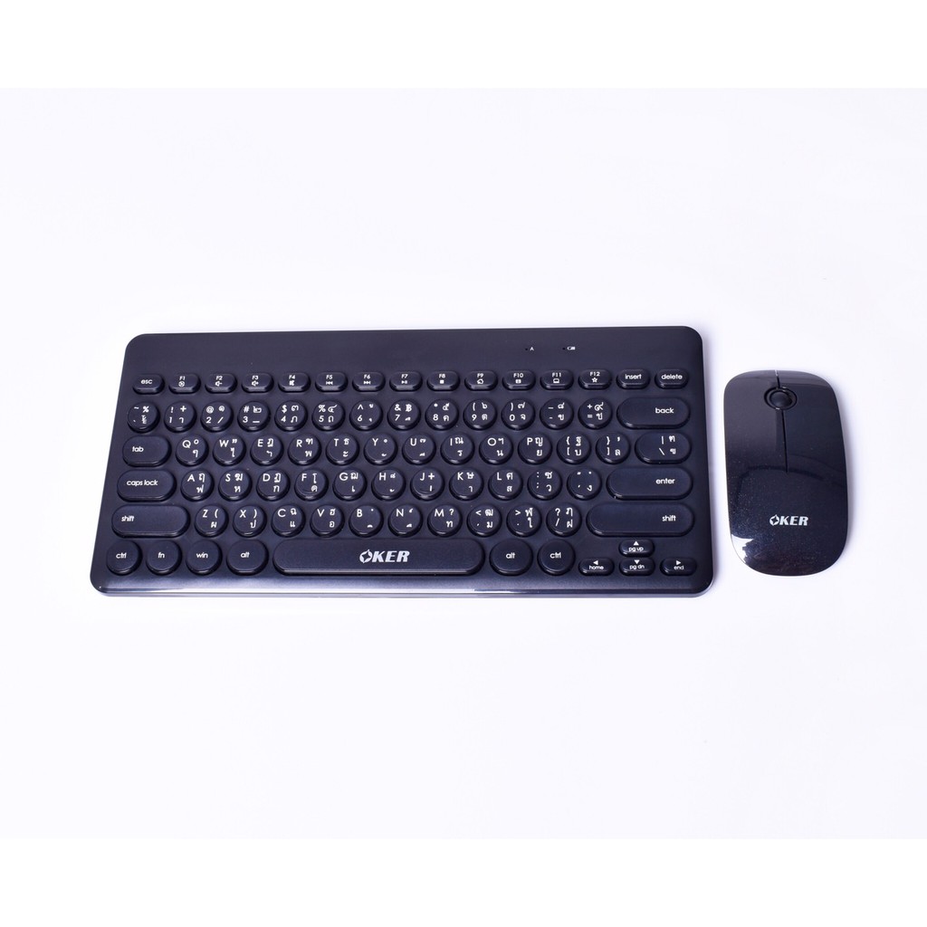 ⚡️คีย์บอร์ดและเมาส์ไร้สาย⚡️ OKER Keybord Mouse+ wireless usb wireless ...