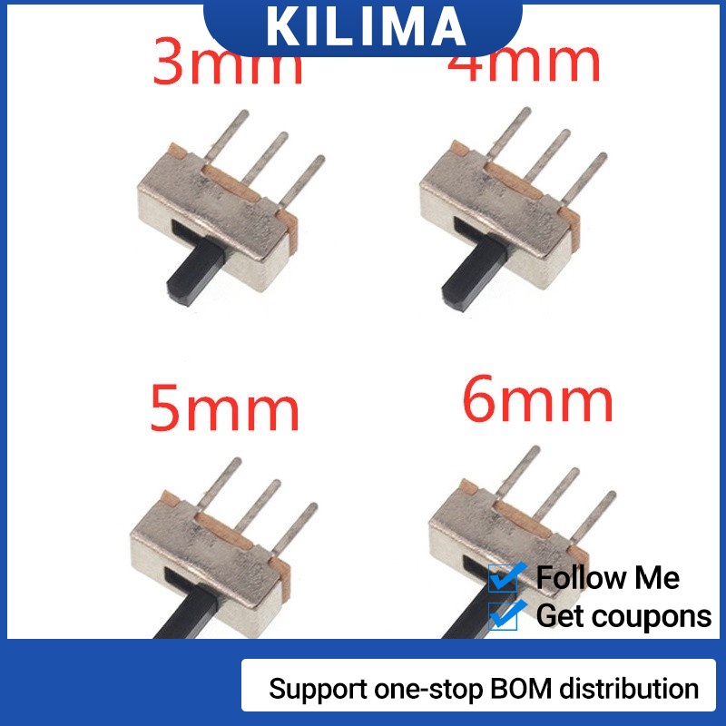 สวิตช์สไลด์เปิดปิด SS12D00 SS12D00G3 4 5 6 3pin 1P2T 2 ตําแหน่ง คุณภาพสูง ความยาวด้ามจับ 3 มม. 4 ...