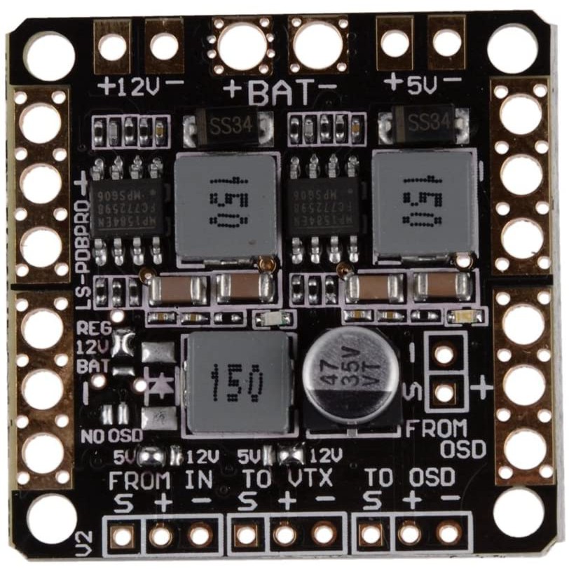 Hobby-Fun Power Distribution Board PDB w/ OSD BEC Output 5V 12V 3A for ...