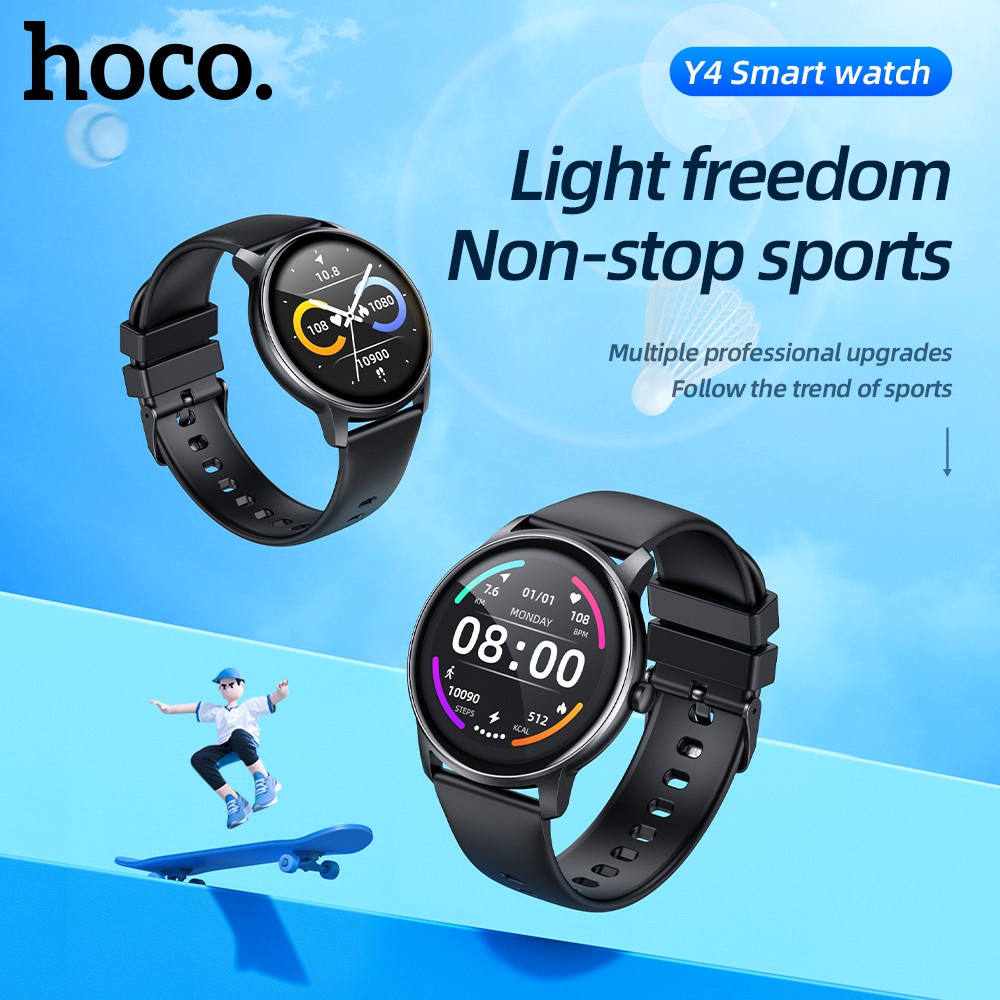 Hoco Y4 สมาร์ทวอทช์ Ip68 เชื่อมต่อบลูทูธ กันน้ํา วัดอัตราการเต้นของ ...