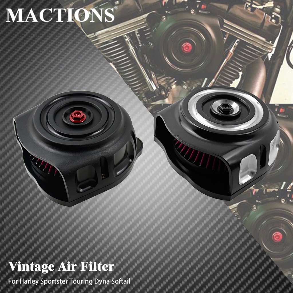 Motorcycle CNC Vintage Air Filter Intake Cleaner For Harley Softail ...