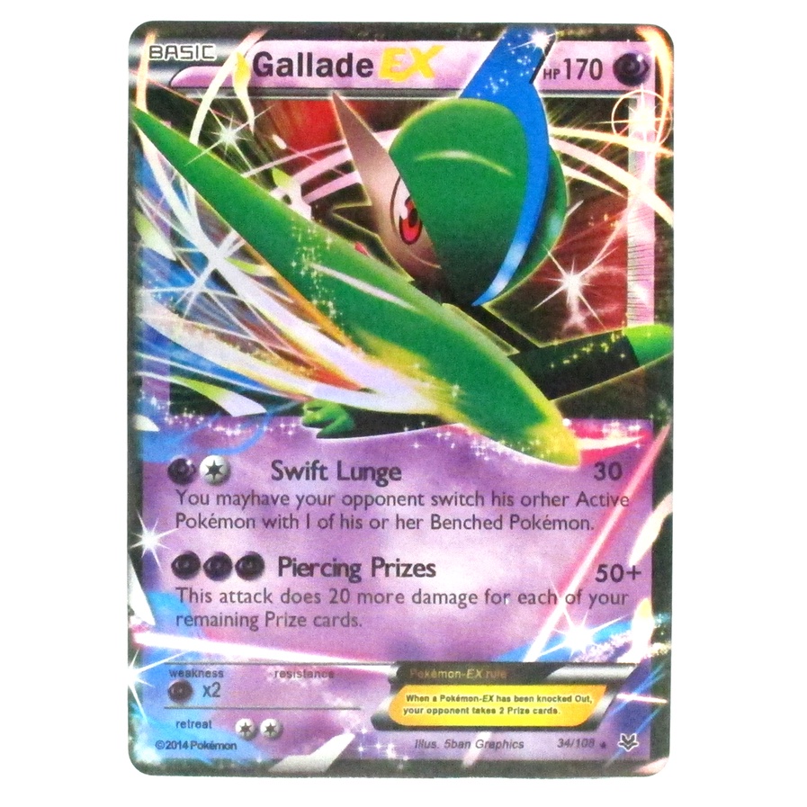 Gallade EX Card เอรุเรย์โดะ 34/108 Pokemon Card Gold Flash Light ...