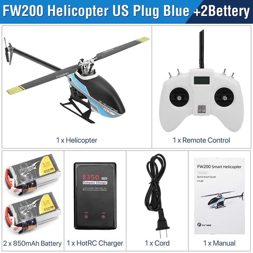 Flywing FW200 H1 V2 เฮลิคอปเตอร์บังคับวิทยุ RTF 3D APP ปรับได้ พร้อมที่ ...