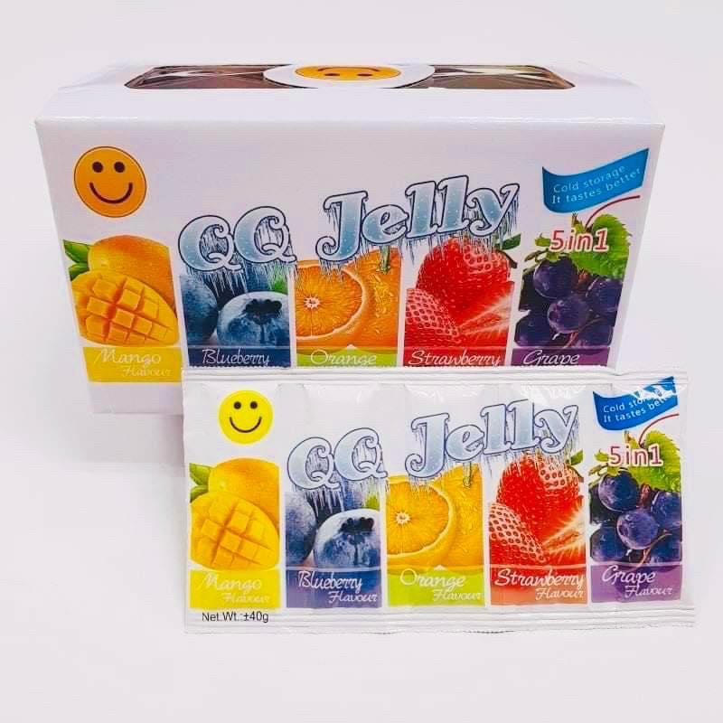 เยลลี่แผ่น QQ Jelly [เยลลี่ผลไม้คละรส] ยกกล่อง 5in1 = 24 แผ่น*5แผ่น | Shopee Thailand