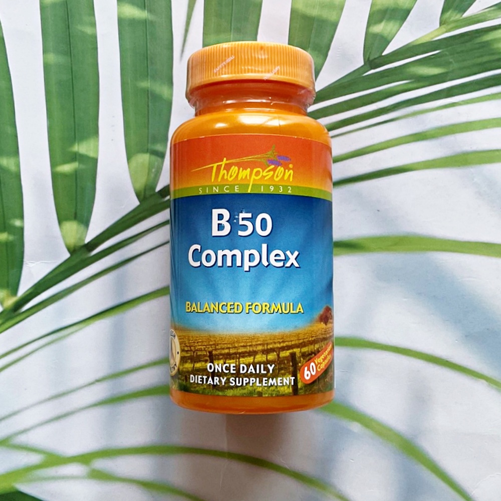 วิตามินบีรวม B50 Complex 60 Capsules (Thompson®) บีคอมเพล็กซ์รวม 13 ...