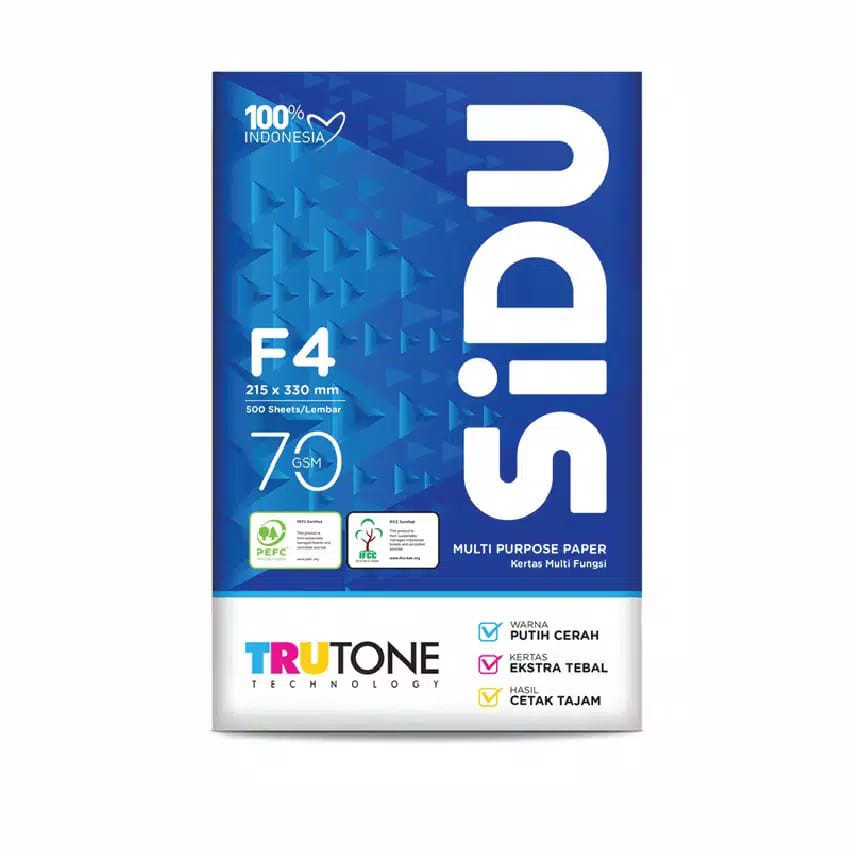 (200 แผ่น) กระดาษ HVS SIDU F4 70 GSM | Shopee Thailand