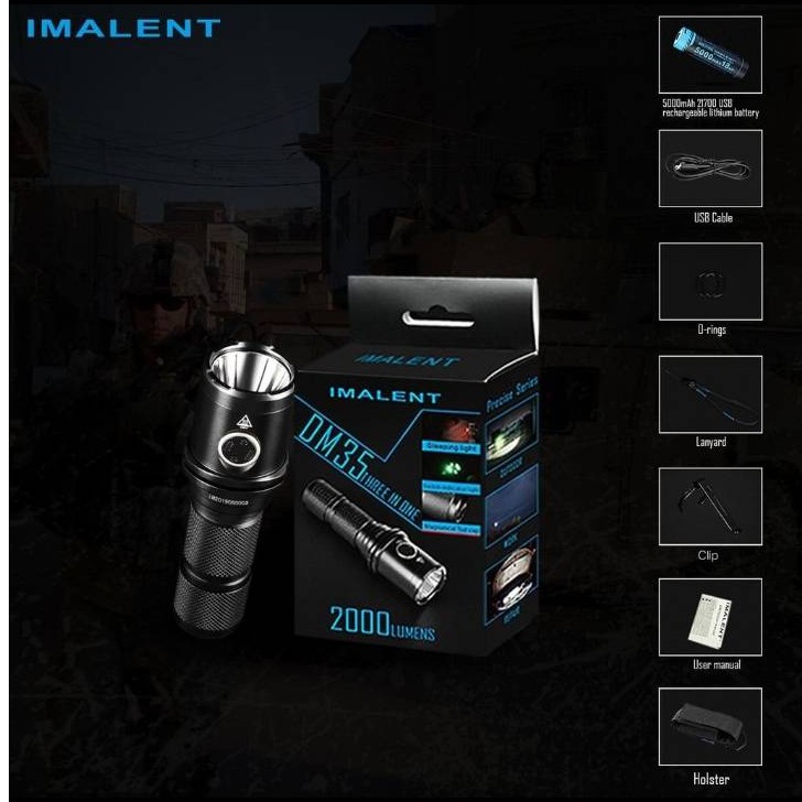 ไฟฉาย IMALENT DM35 แบต 21700 มาพร้อมแบตชาร์จ USB | Shopee Thailand