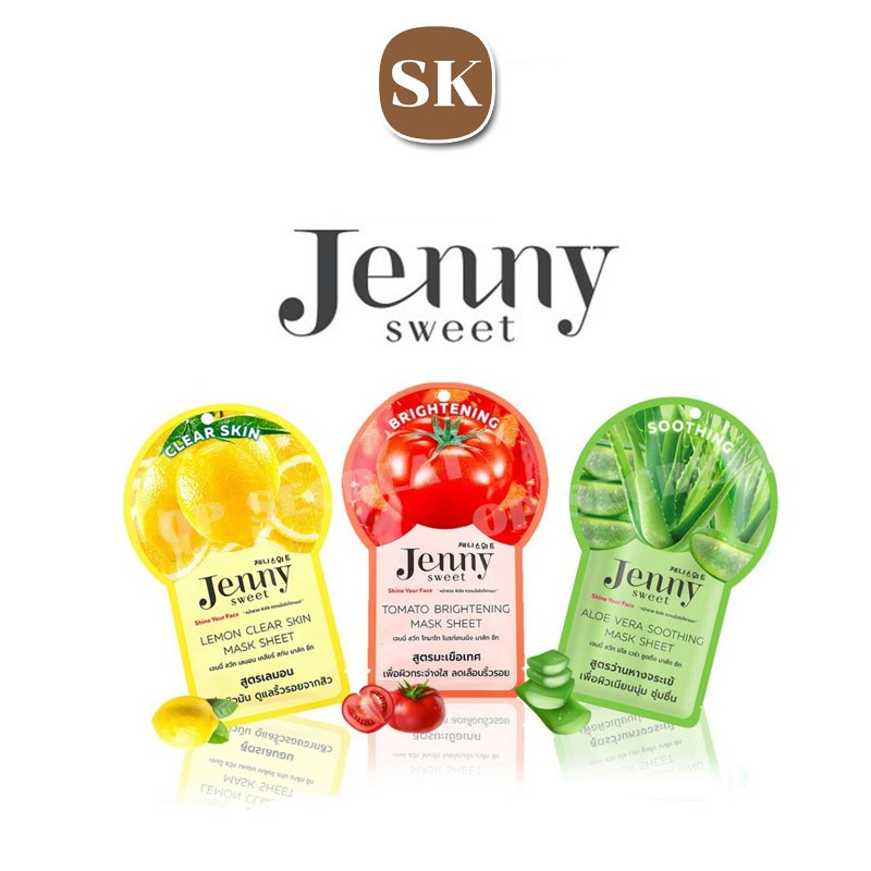 (ของแท้/ฉลากไทย) Jenny Sweet Mask Sheet ขนาด 23ml. มี 3 สูตร | Shopee ...