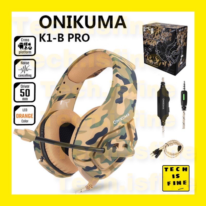 หูฟังเกมมิ่ง ONIKUMA K1B PRO Gaming Headsetหูฟังเกมมิ่ง ไมค์ตัดเสียงรบ ...