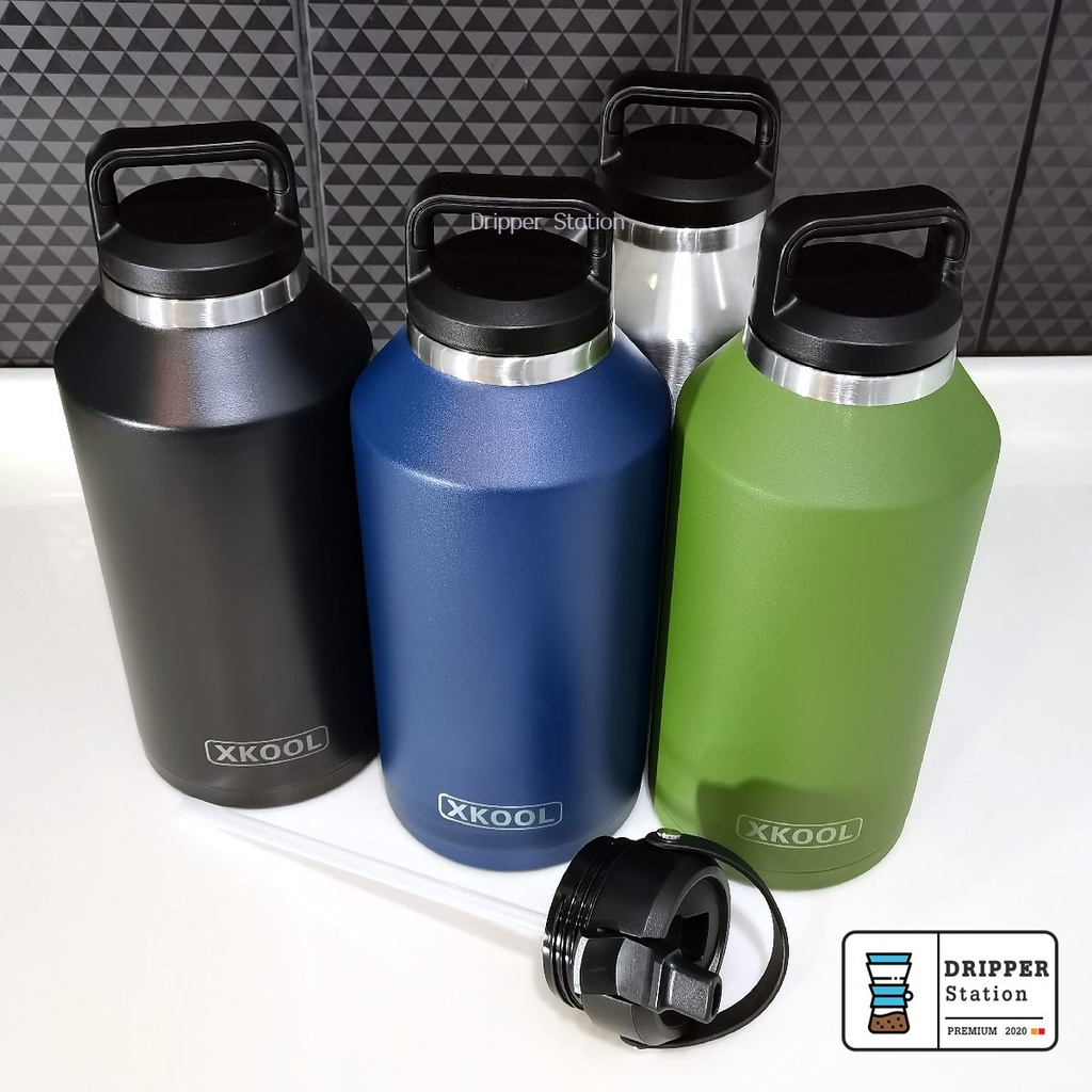 Xcool แทงค์เก็บความเย็น ขนาด 64 ออนซ์ (2ลิตร) + ฝาหลอดดูดน้ำ เก็บ ...