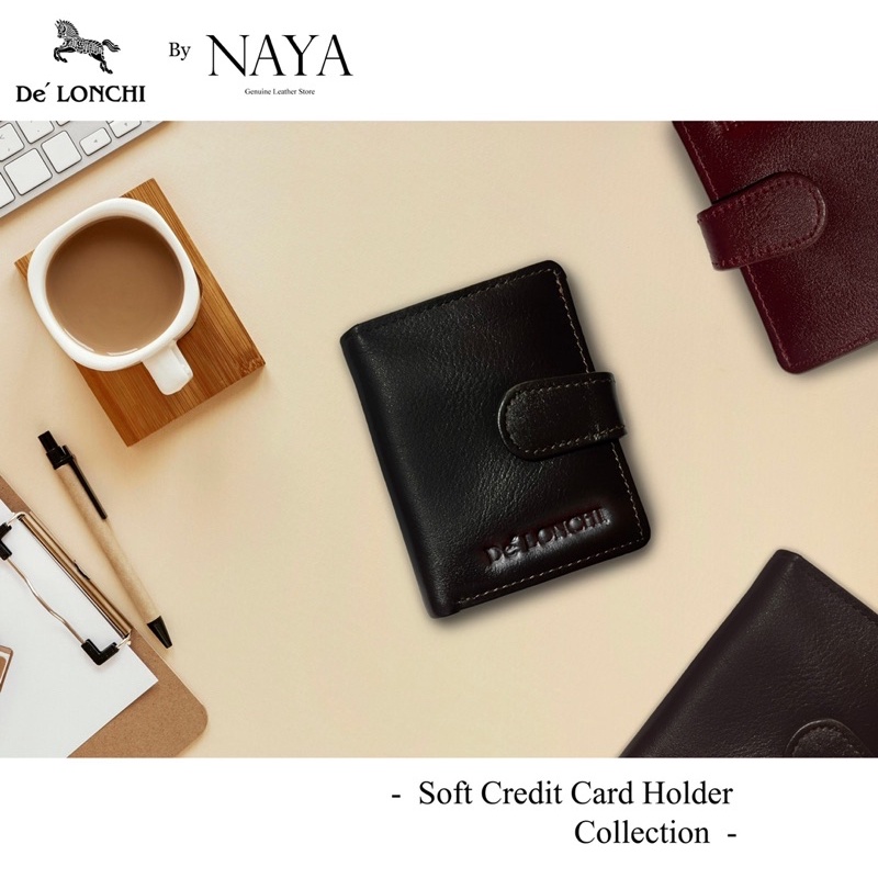 กระเป๋าใส่บัตรหนังวัวแท้ De'Lonchi Soft Credit Card Collection by NAYA ...