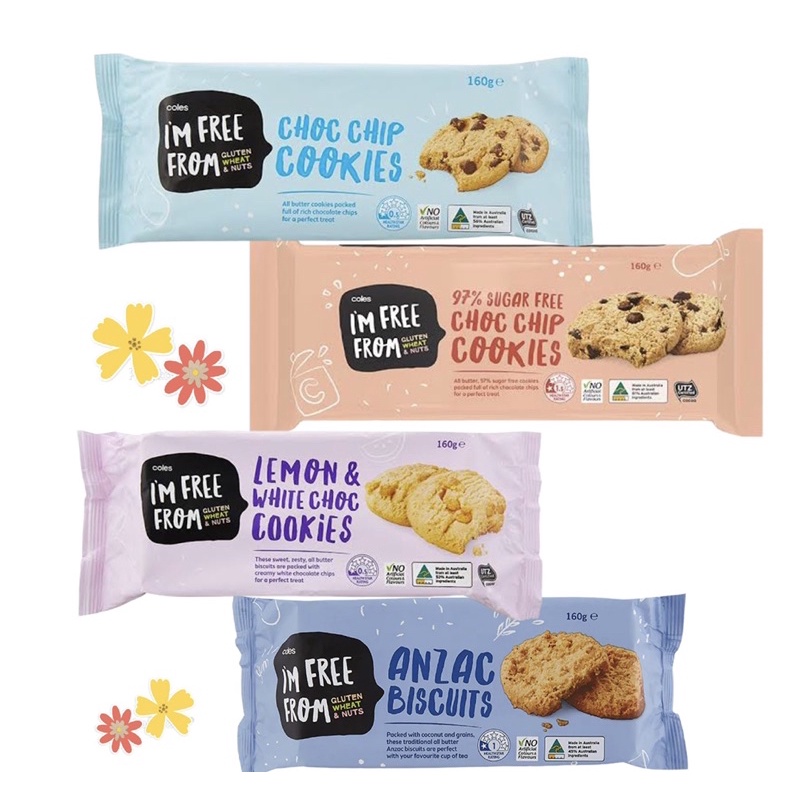Coles cookies free from Gluten Wheat Nut คุ๊กกี้ปราศจาก กลูเตน แป้งสาลี ...