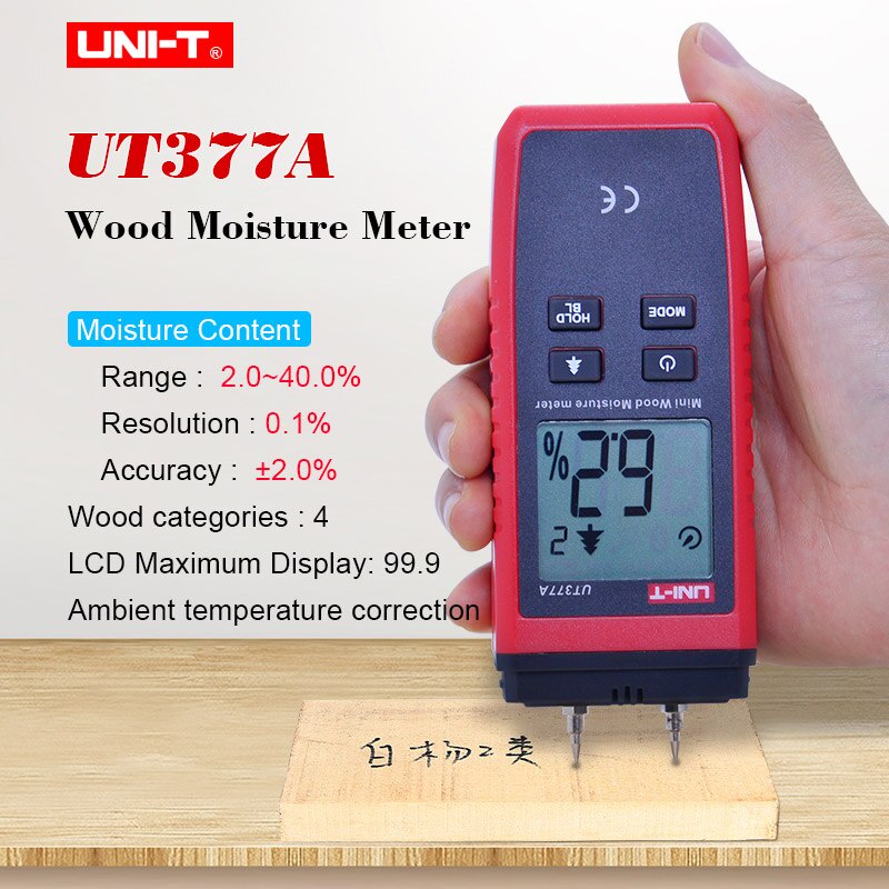 UNI-T UT377A เครื่องวัดความชื้นไม้ Wood moisture tester Wood Humidity ...