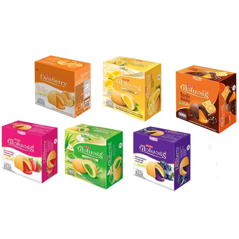 DEWBERRY ดิวเบอร์รี่พัฟเค้กสอดไส้ครีม ขนาด15กรัมx12ซอง (เลือกรสได้ ...