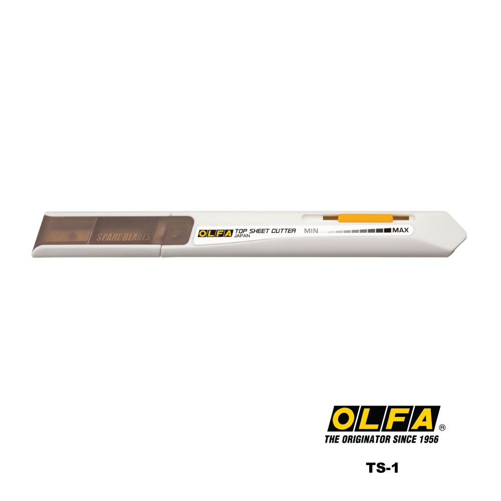 OLFA มีดคัตเตอร์ TS-1 ขนาด 6 มม.เก็บใบมีด 2 ใบในตัวด้าม มีปุ่มปรับสเกลความหนาบาง สำหรับกรีด ...