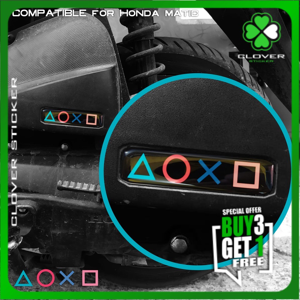 [ซื้อ 3 แถม 1] PLAYSTATION BUTTON ESP STICKERS นูนสติกเกอร์ FLEXIBLES ...