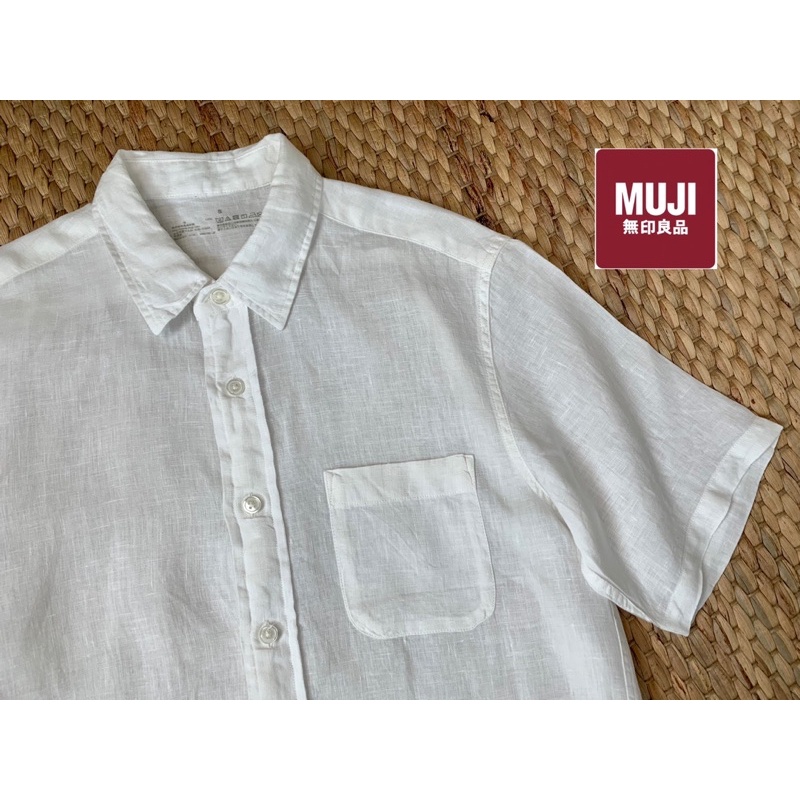 MUJI x Linen shirtแขนสั้น ป้าย S อก 38 ยาว 25 สภาพใหม่ | Shopee Thailand