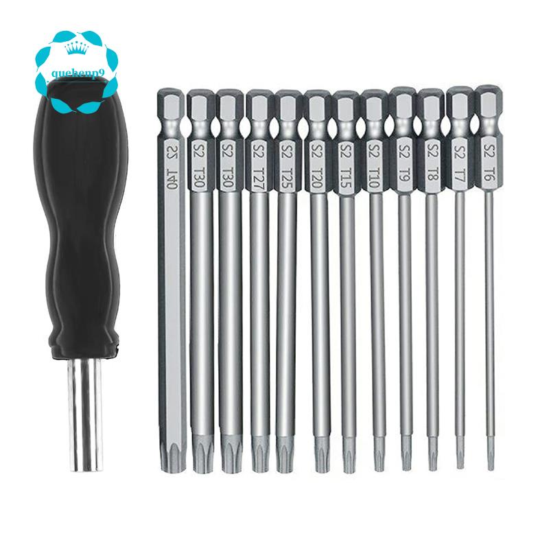 13Pcs 100mm Torx Long Screwdriver Bits Set, Magnetic Torx Bit Set T6 ...