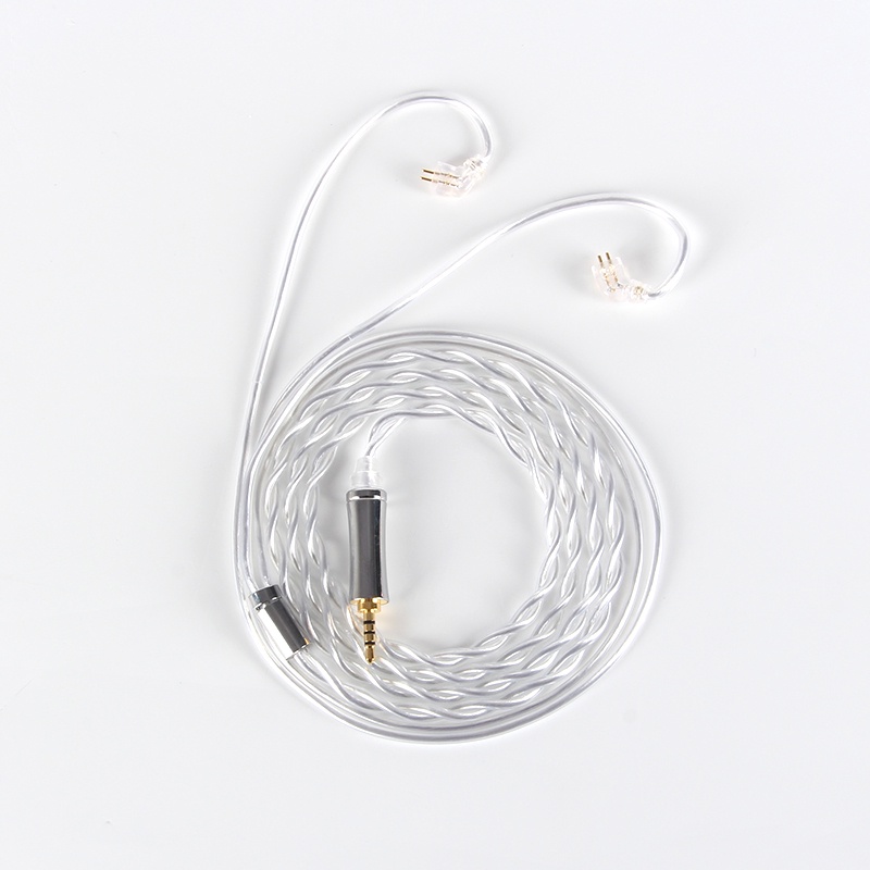 XINHS 2 Strands Single Crystal Copper Plated Silver Transparent White ...