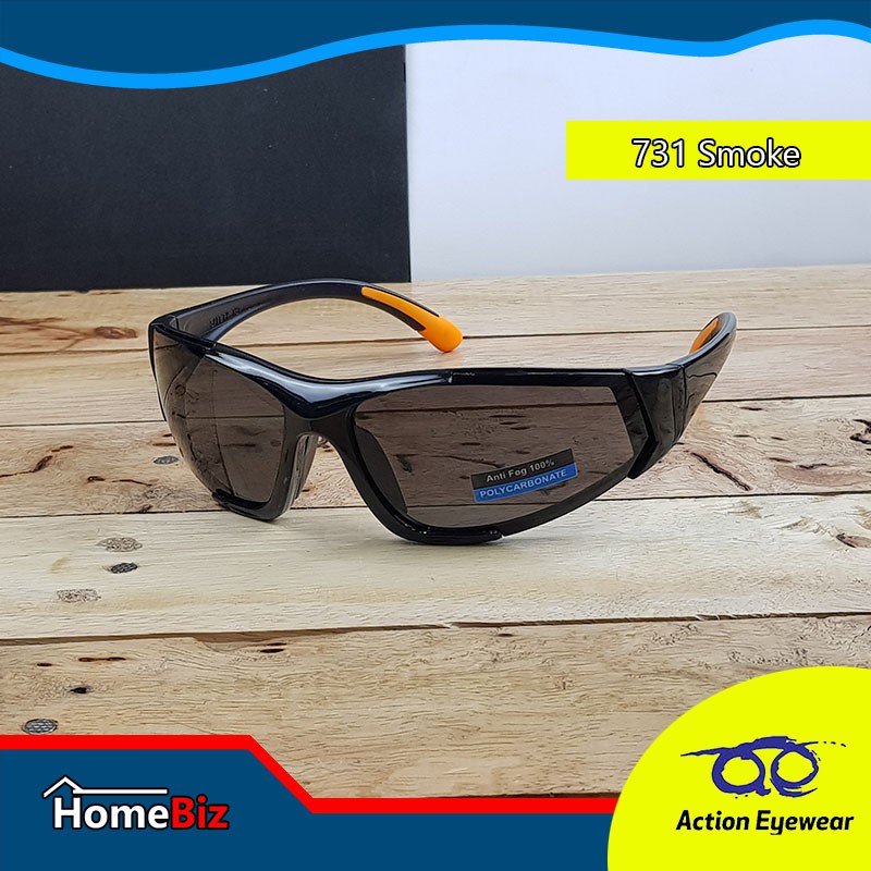 Action Eyewear รุ่น 731 Smoke ,แว่นตานิรภัยป้องกันUV สำหรับชาย และหญิง ...
