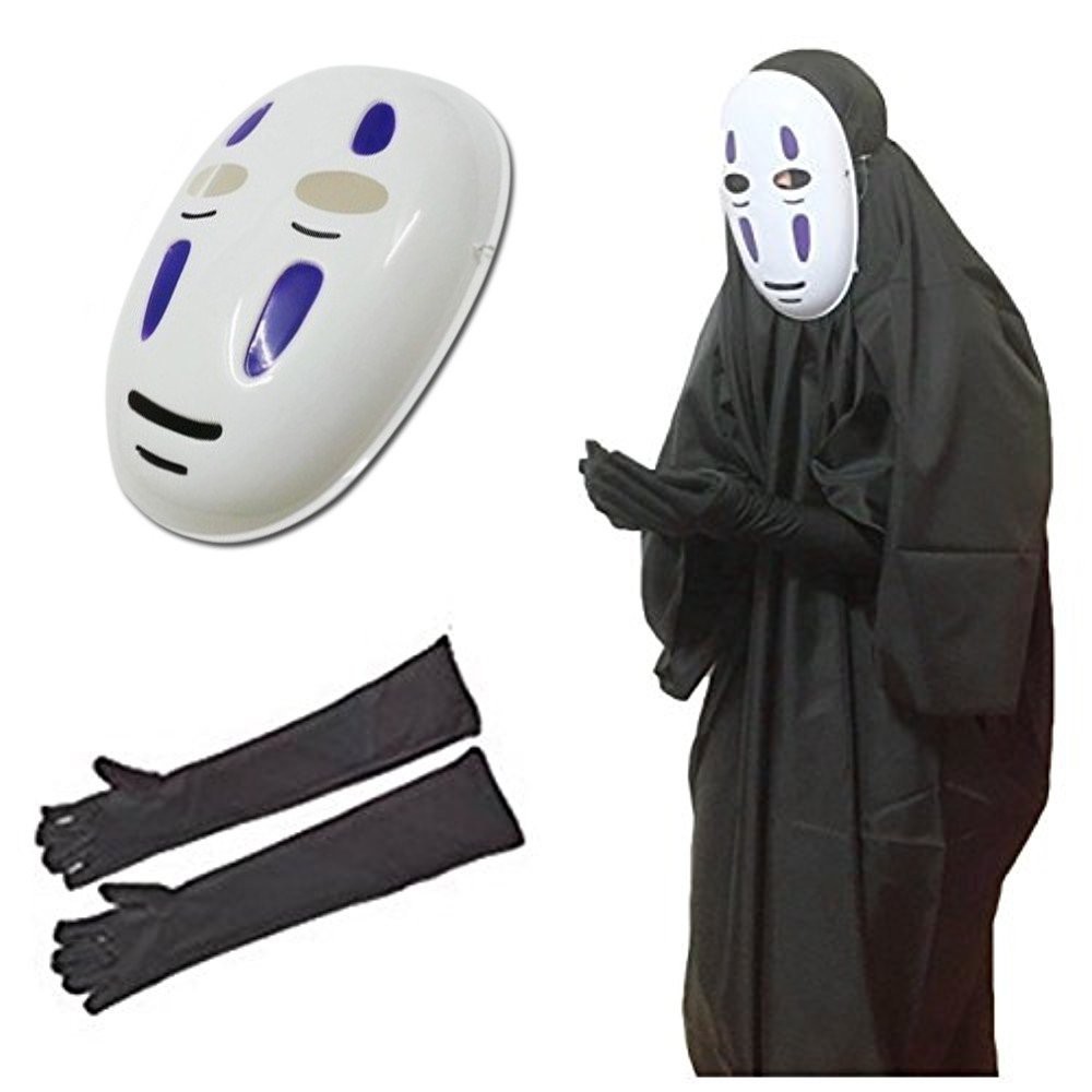 Adult & Kids No Face Man Kaonashi Cosplay Tunic Outfits Halloween ...