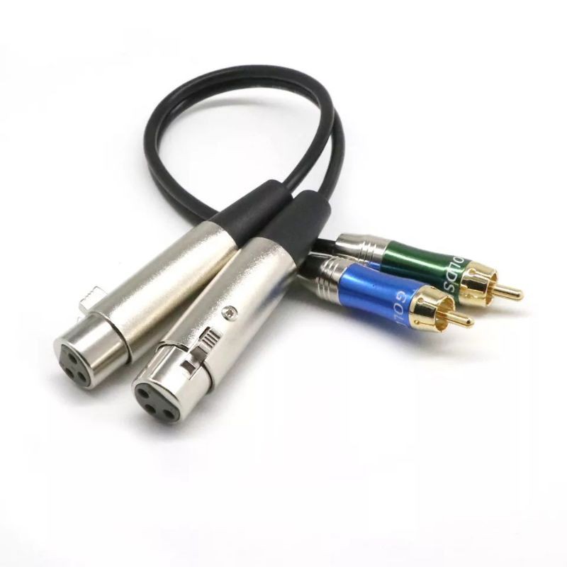 Dual XLR Male To Dual Rca Female Patch Cable - 2-xlrm To 2-rca Audio ...