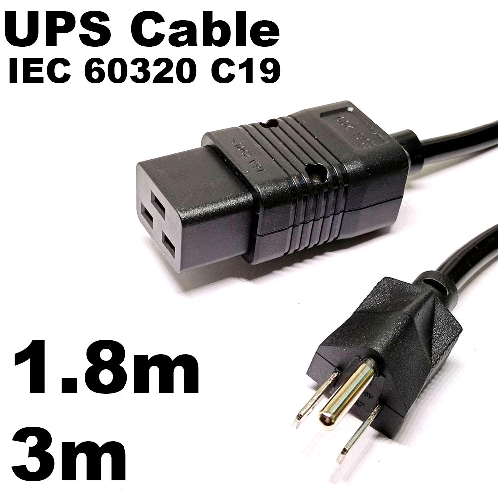 สายไฟ UPS Supply Power Cable 5-15P to IEC 60320 C19 ,16A Rating,UPS ...