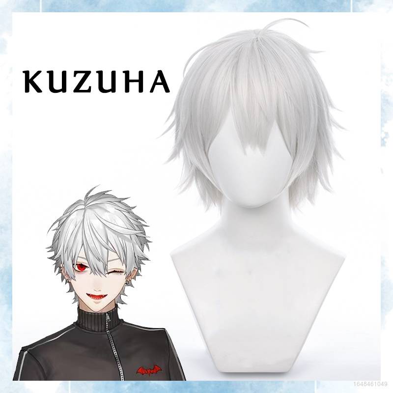 Sam ANYCOLOR Vtuber - Kuzuha วิกผมสั้น สีเงิน สําหรับแต่งคอสเพลย์ ...