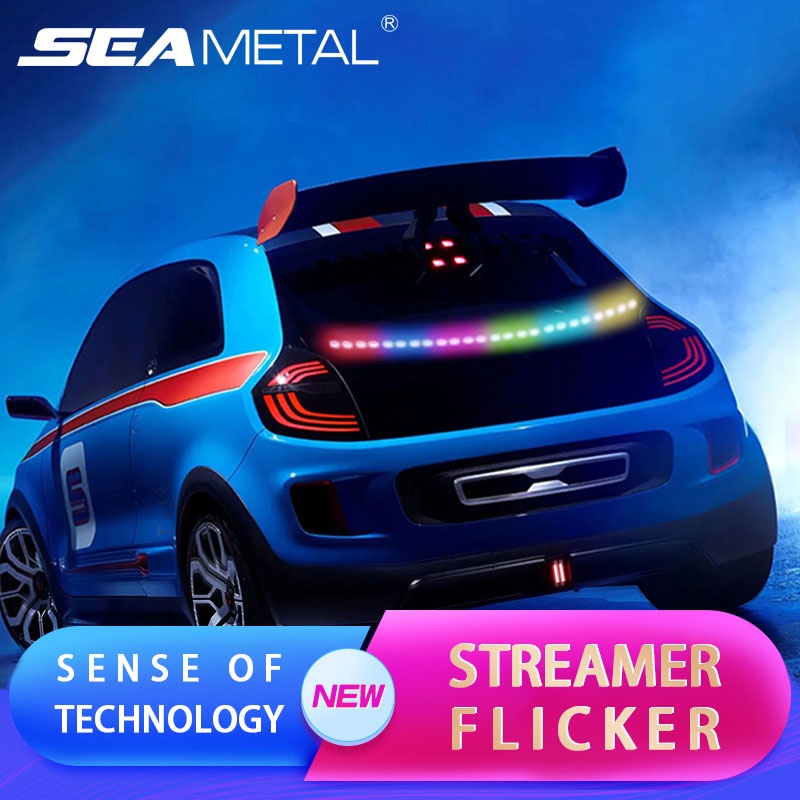 SEAMETAL LED แถบไฟท้ายรถ ไฟเลี้ยว ไฟกะพริบแบบไดนามิก ไฟเตือนรถสากล 12V ...