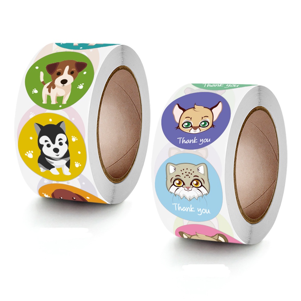 500 ชิ ้ นการ ์ ตูนสติกเกอร ์ 8 สัตว ์ น ่ ารักขอบคุณสติกเกอร ์ สําหรับ ...