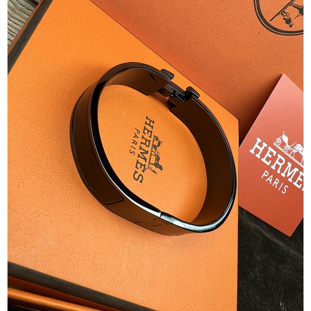 กําไลข้อมือเคลือบ PHW Hermes PM H Clic Clac สีดํา 2022 | Shopee Thailand