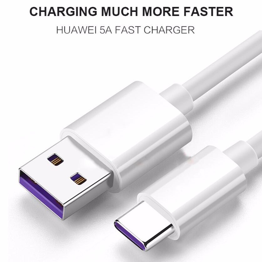 สายชาร์จ Huawei หัวเว่ย Charge 5A ชาร์จเร็วต้นฉบับ P20 / P20PRO / MATE10/ 9p หัว USB Micro Type ...