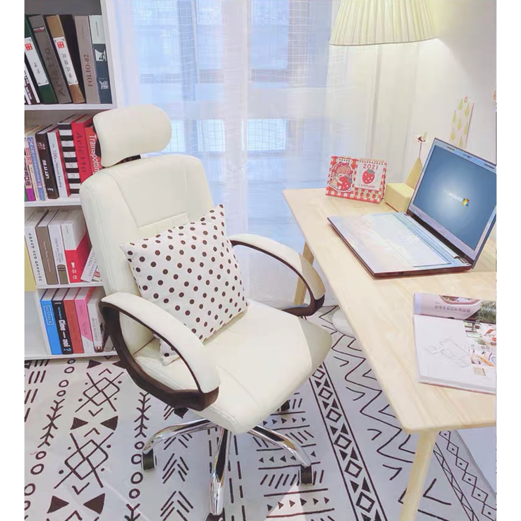 เก้าอี้สำนักงาน เก้าอี้ผู้บริหาร แบบล้อเลื่อน พร้อมที่รองศีรษะ ออฟฟิศ ...