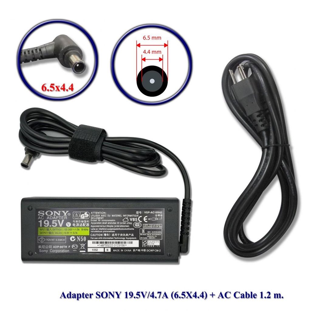 Adapter Sony 19V 4.7A ชองใหม่ประกัน 6 เดือน ใช้ได้กับ Sony ทุกรุ่น ที่ ...