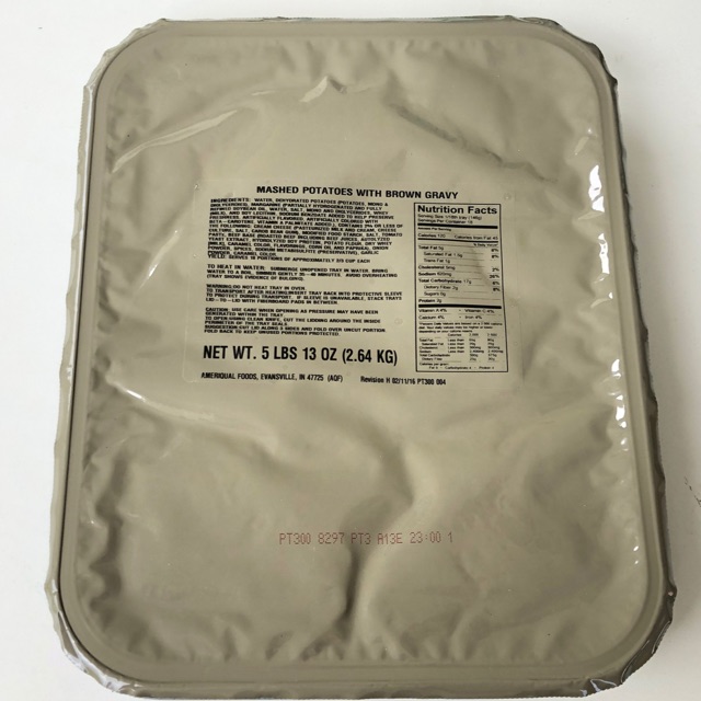 MRE MASHED POTATOES WITH BROWN GRAVY Tray Pack. | Shopee Thailand