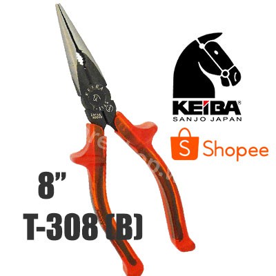 KEIBA คีมปากแหลม 8"ด้ามหนา ขัดเงา รุ่น T-308 (B) คิบบา ญี่ปุ่นแท้ T308 | Shopee Thailand