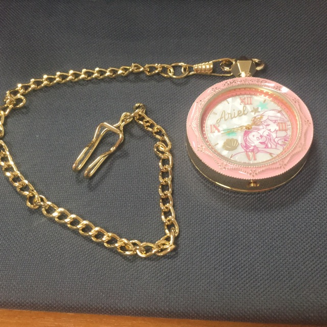 พร้อมส่ง Disney Princess Premium Pocket Watch: ARIEL ตัวเรือสีชมพูสาย ...