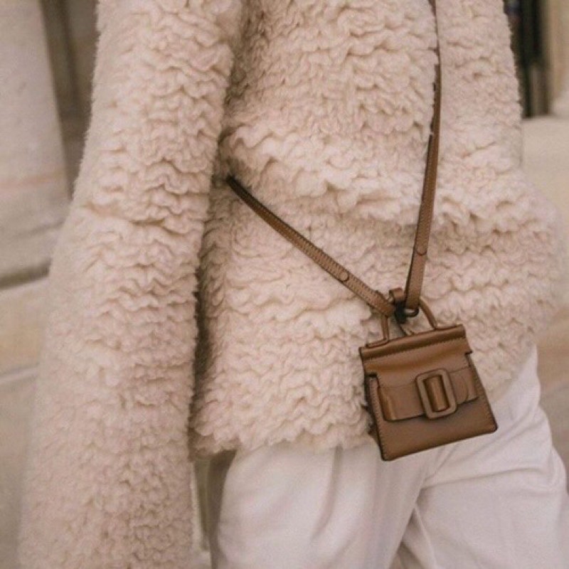 boyy mini bag karl charm กระเป๋าบอยจิ๋ว หนังแท้ Chocolate | Shopee Thailand