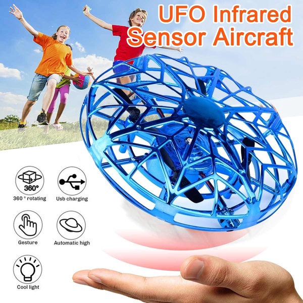 เครื่องบินเซ็นเซอร์อินฟราเรด Levitation UFO Quadcopter ไฟ LED นําทาง ...
